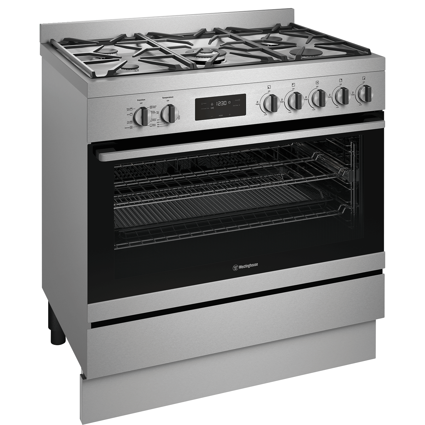 90cm freestanding electric oven and gas cooktop, stainless steel ...