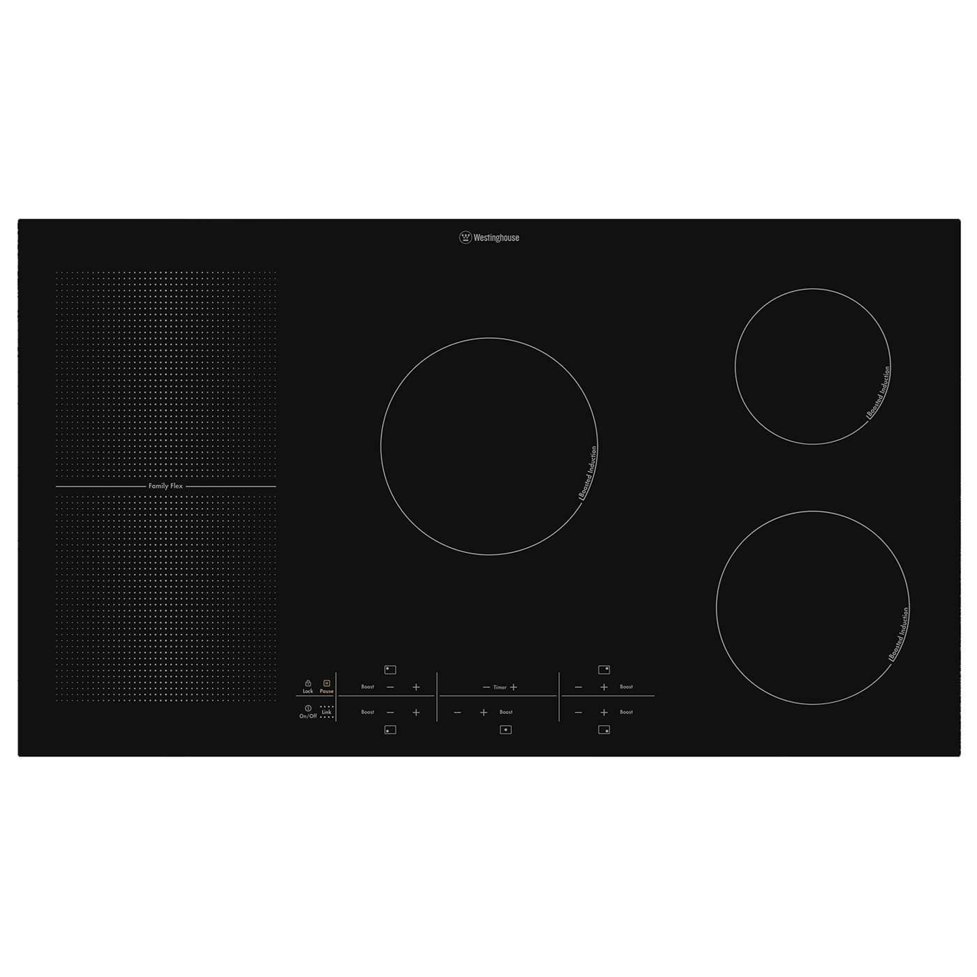 90cm 5 zone induction cooktop - WHI955BB | Westinghouse Australia