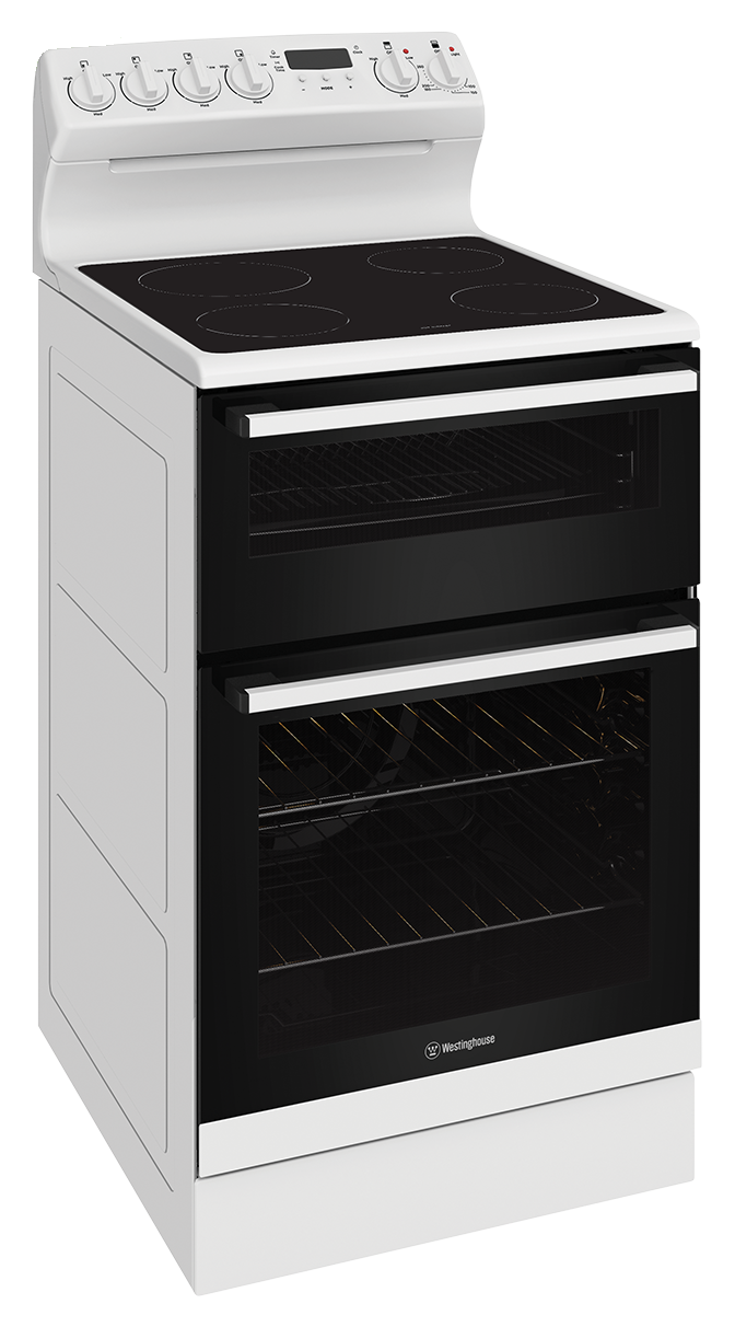 54cm freestanding electric oven and ceramic cooktop, white - WLE543WCB