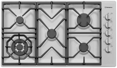 90cm 5 burner stainless steel gas cooktop - WHG955SB | Westinghouse ...