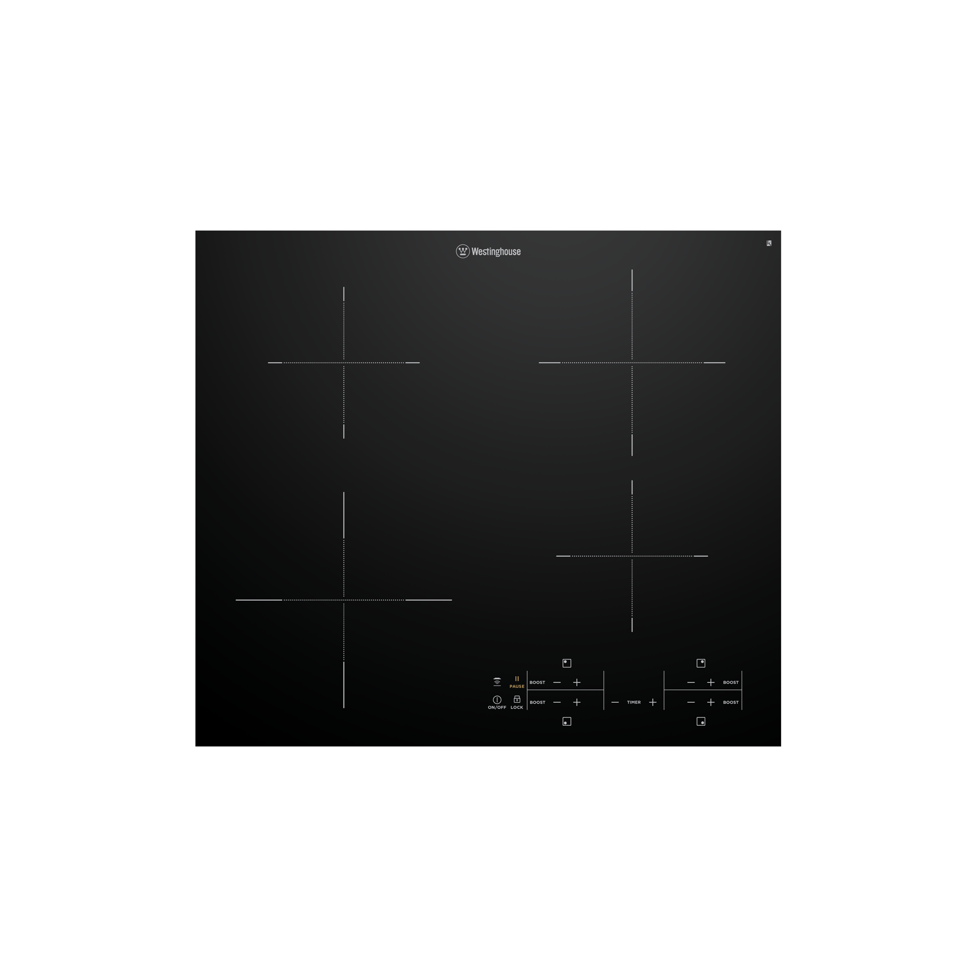60cm 4 zone induction cooktop - WHI643BC | Westinghouse Australia