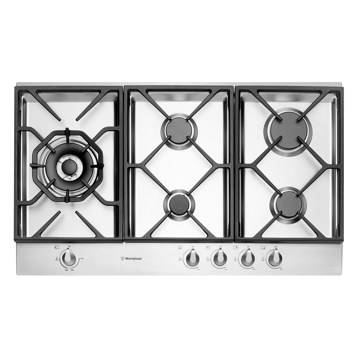 90cm stainless steel gas cooktop - WHG956SB
