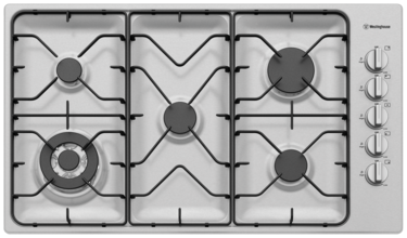 90cm 5 burner stainless steel gas cooktop - WHG953SB | Westinghouse ...