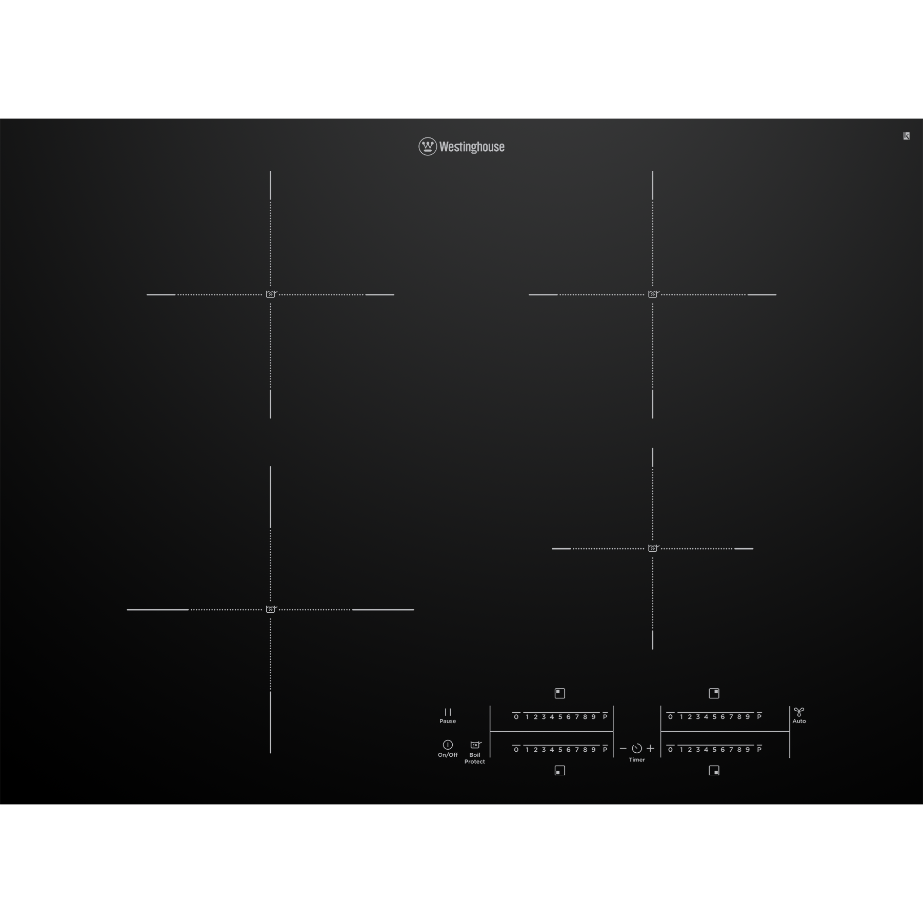 70cm 4 zone induction cooktop with BoilProtect - WHI743BD ...