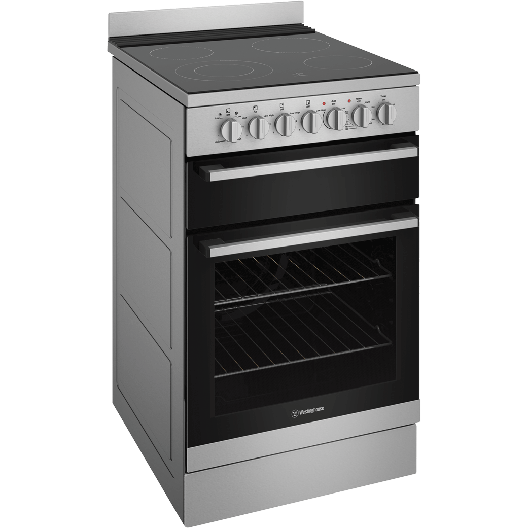 54cm freestanding electric oven and ceramic cooktop, stainless steel ...
