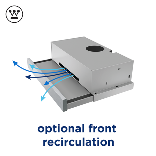 60cm slide-out rangehood, s/steel front - WRR614SB | Westinghouse Australia