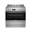 90cm freestanding electric oven and gas cooktop, stainless steel ...