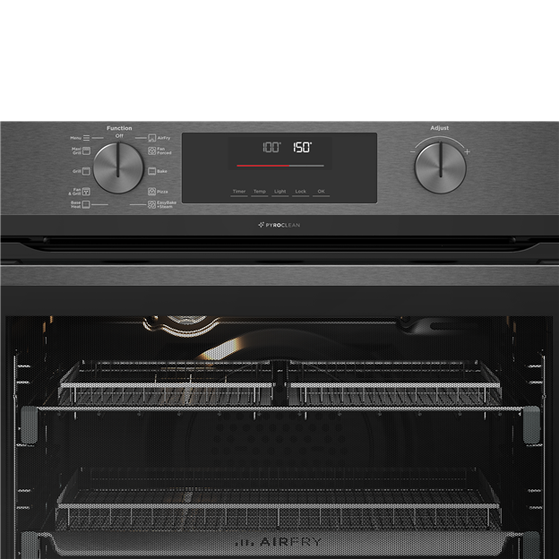 60cm multi-function 10 pyrolytic oven with AirFry, dark stainless steel ...