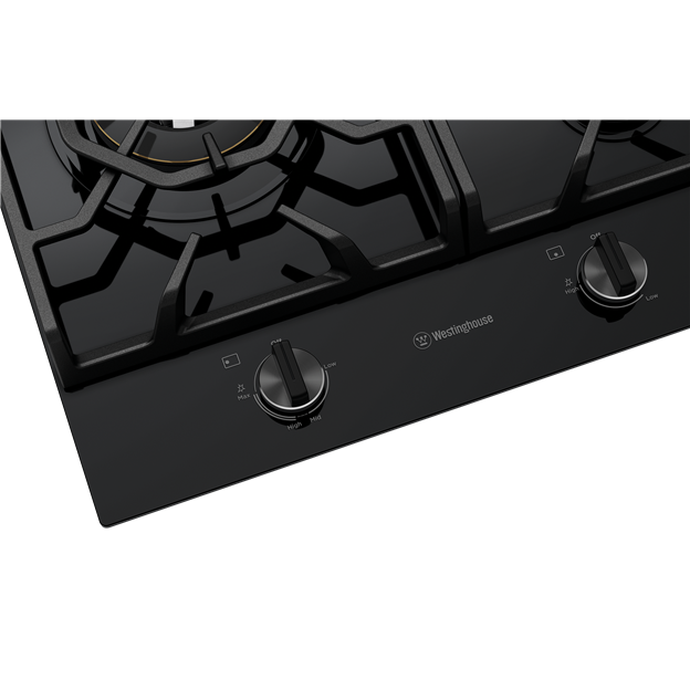 90cm 5 burner black ceramic glass gas cooktop - WHG959BD | Westinghouse ...
