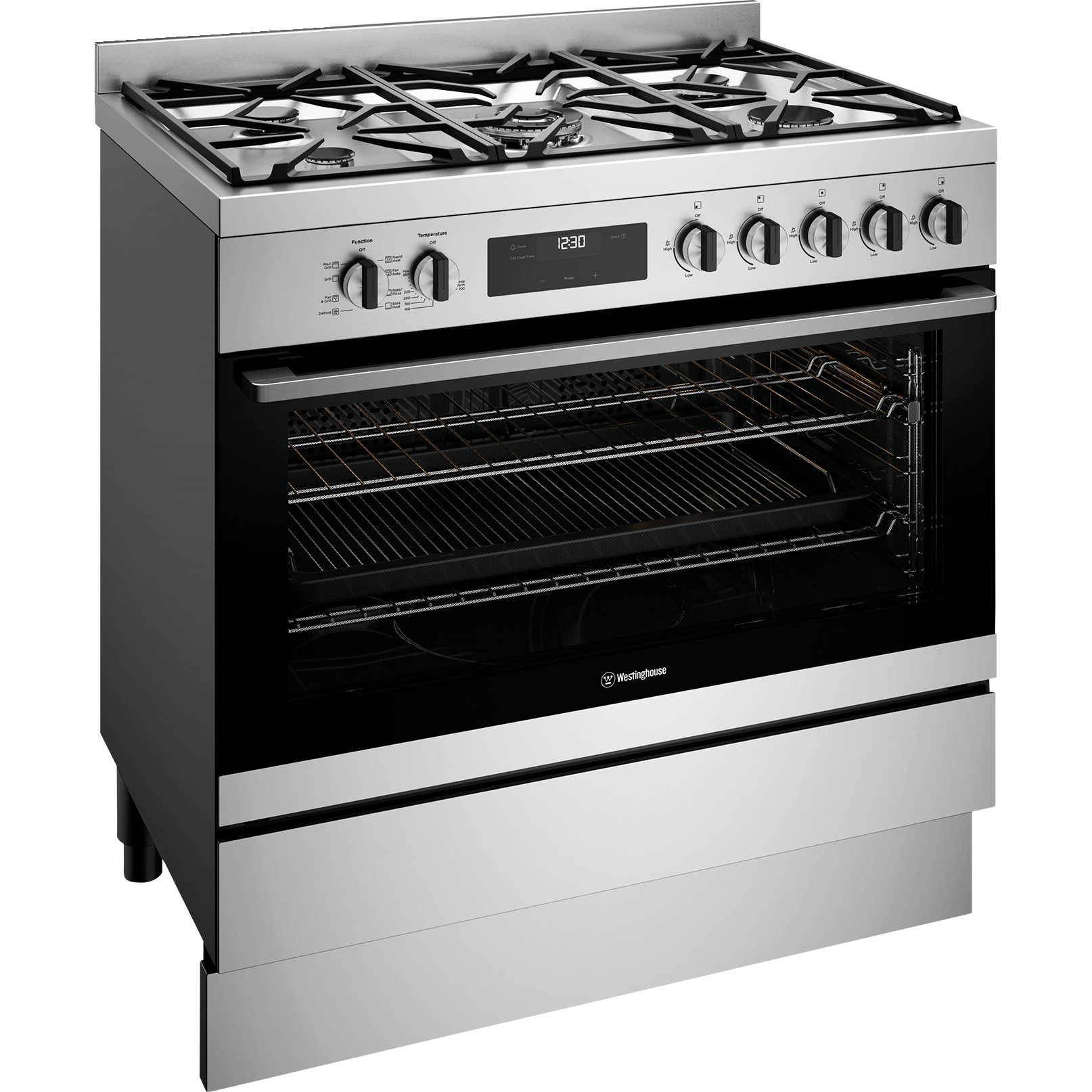 90cm dual fuel freestanding oven, stainless steel - WFE9515SD ...