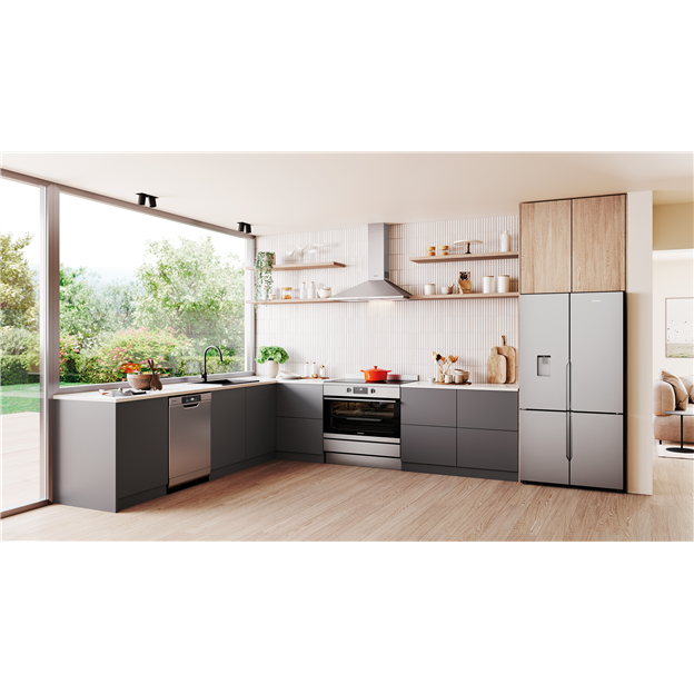 90cm electric freestanding oven with AirFry, stainless steel ...